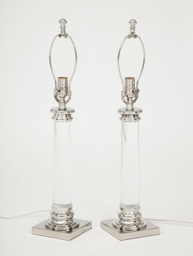 Frederick Cooper Glass Column Lamps at 1stDibs