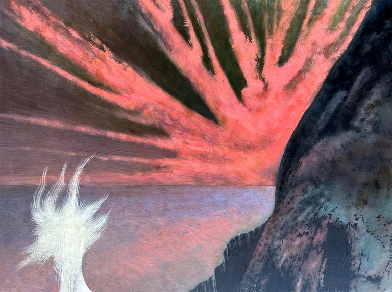 Frederick Haucke - Surrealist Landscape, Mountain with Nude Woman ...