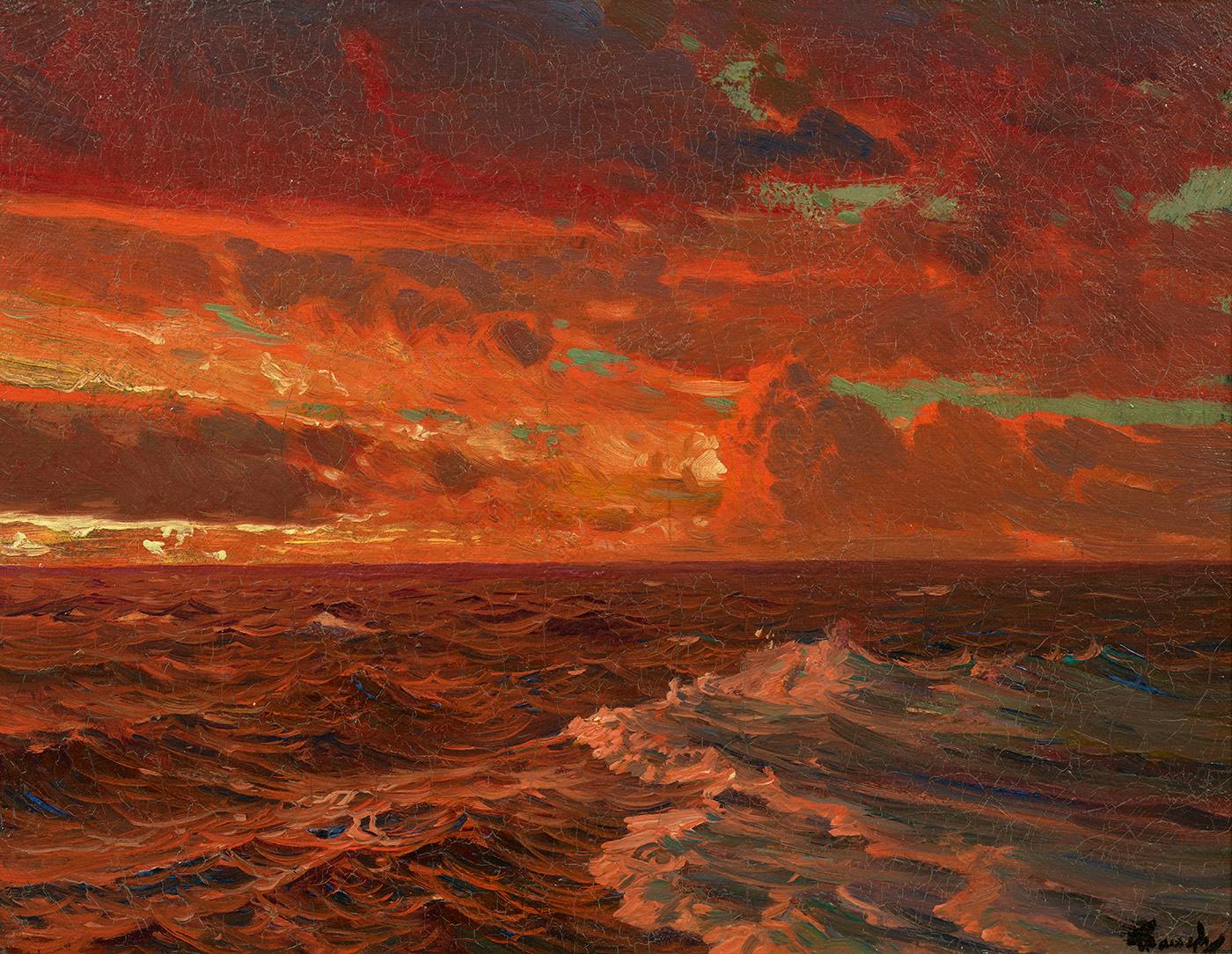 Frederick Judd Waugh - Seascape at Sunset For Sale at 1stDibs ...