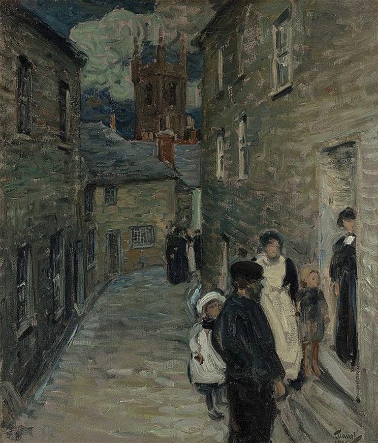 Frederick Judd Waugh - "Street Scene, St. Ives," Vintage Antique ...