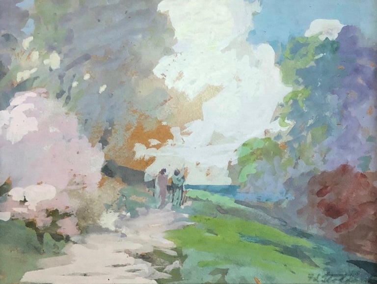 Frederick Lincoln Stoddard Colorful Landscape with Figures, circa 1920 ...