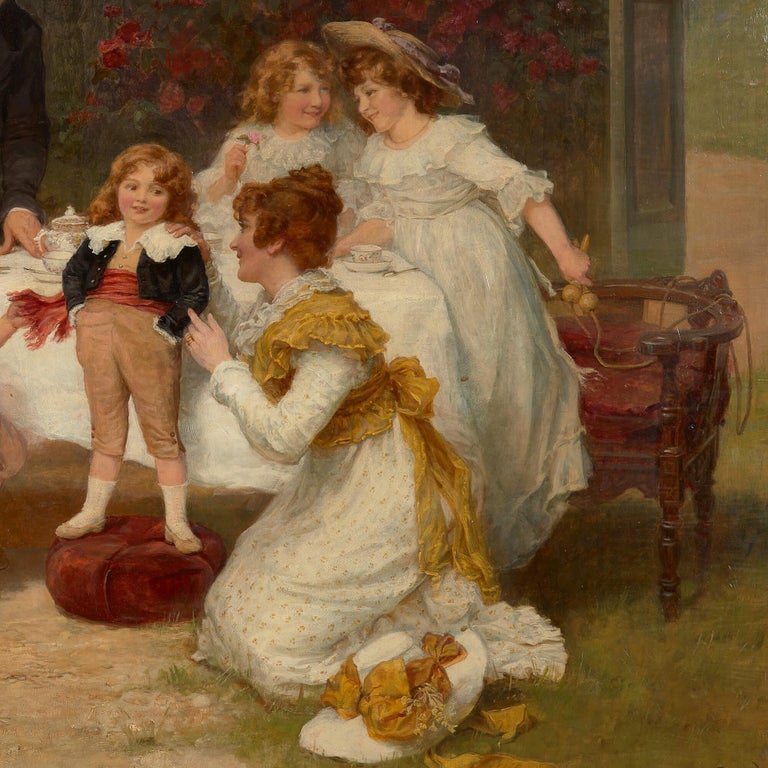 Frederick Morgan - 'His First Suit, ' a large Victorian oil painting ...