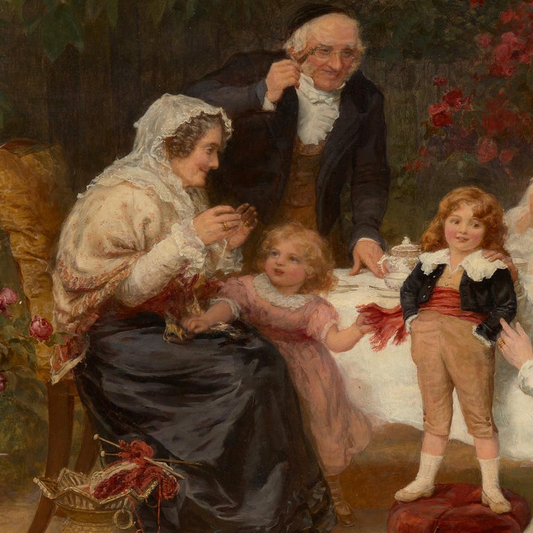 Frederick Morgan - 'His First Suit, ' a large Victorian oil painting ...