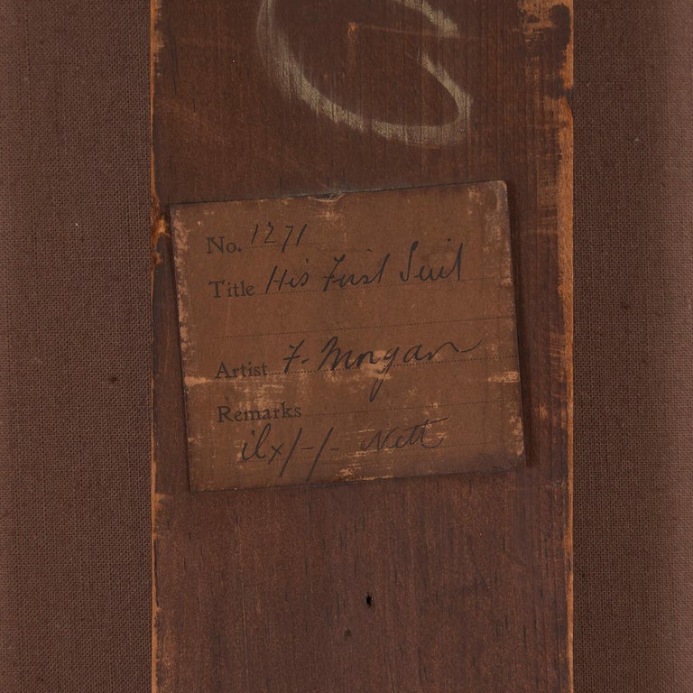 Frederick Morgan - 'His First Suit, ' a large Victorian oil painting ...