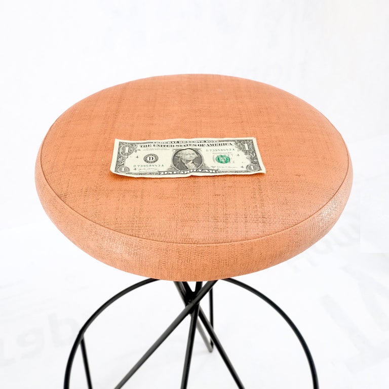 Frederick Weiberg Mid-Century Modern Wire Base Round Seat Bar Stool ...