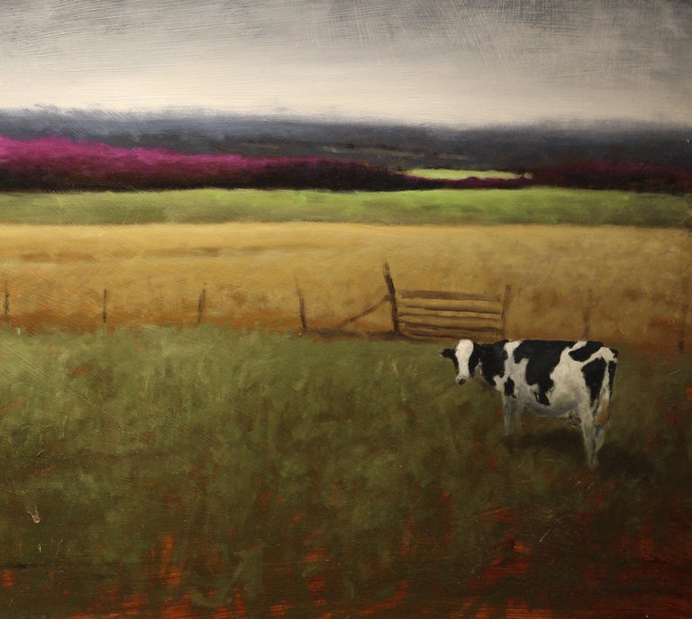 Fredrick Stephens - Mrs. Bailey's Cow, Tonalism, fiery landscape, Utah ...