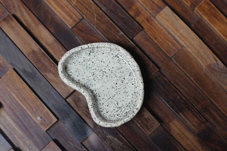 Free Form Puddle Plate in Stracciatella Clay with Sheer Glaze at 1stDibs