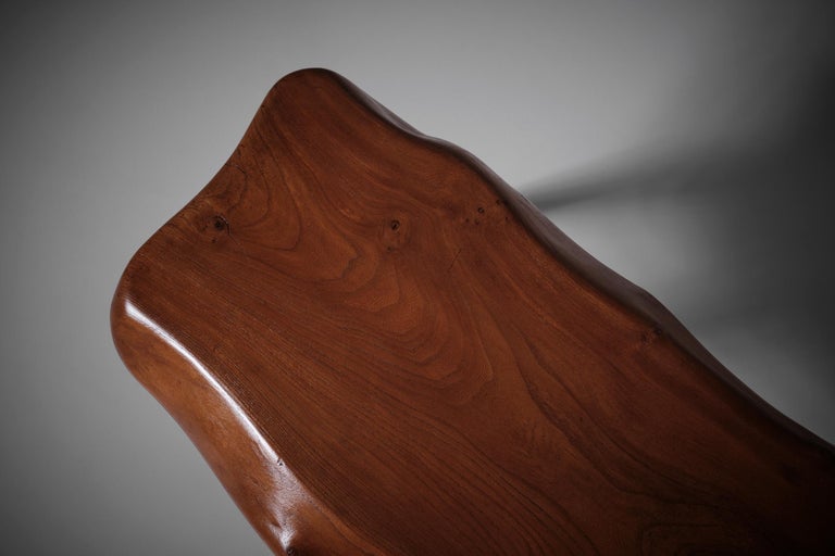 Free Form Side Table in Solid Elm, France, 1960s For Sale at 1stDibs