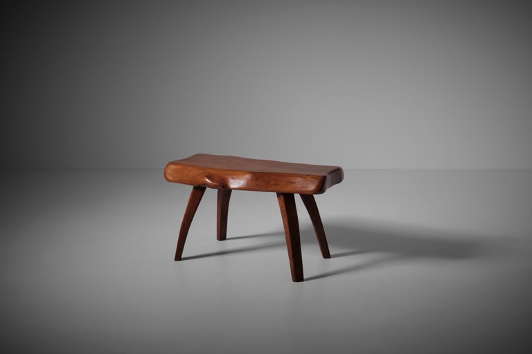 Free Form Side Table in Solid Elm, France, 1960s For Sale at 1stDibs