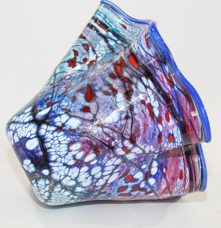 Free Organic Form Signed Blown Art Glass Vase by Bill Kasper at 1stDibs ...