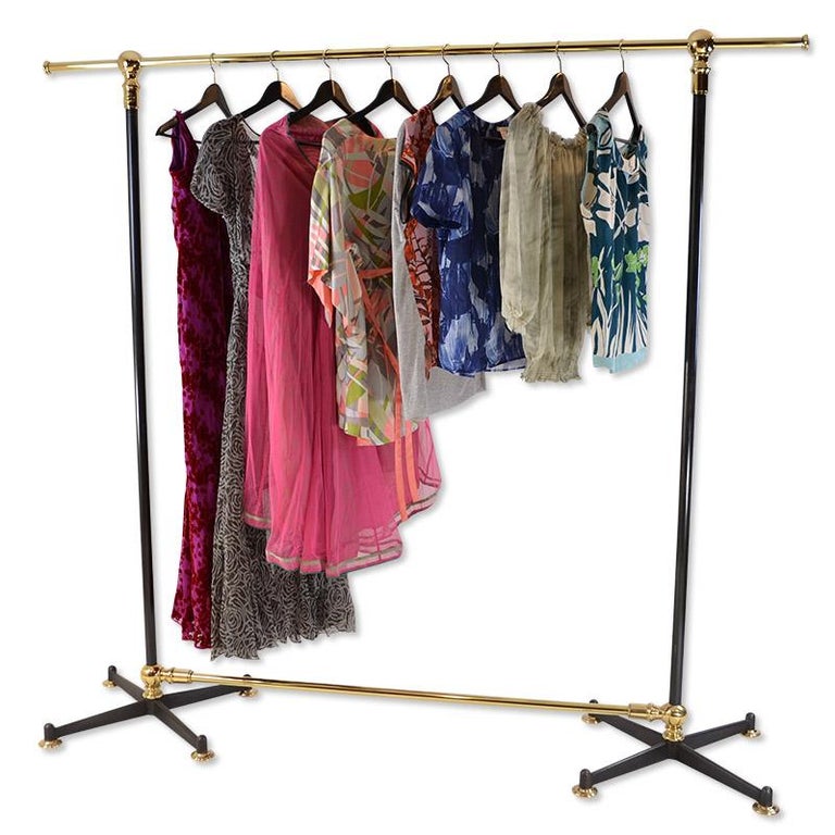 Free-Standing Clothes Rail/ Clothes Rack, Solid Brass, Steel, Cast Iron ...