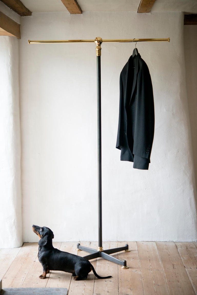 Free-Standing Clothes Rail or Clothes Stand, Solid Brass, Steel, Cast ...