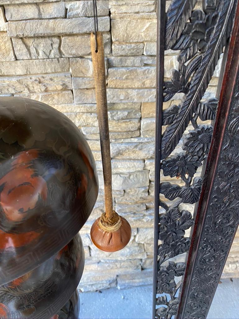 Free Standing Handcrafted or Carved Chinese Gong For Sale at 1stDibs