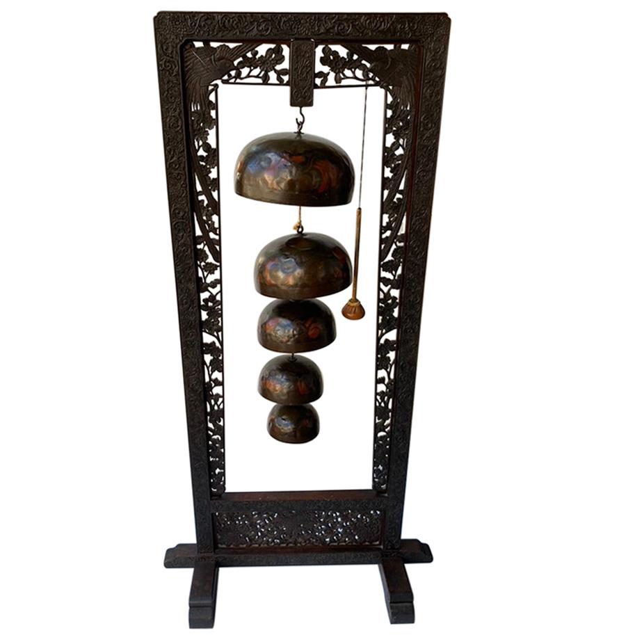 Free Standing Handcrafted or Carved Chinese Gong For Sale at 1stDibs