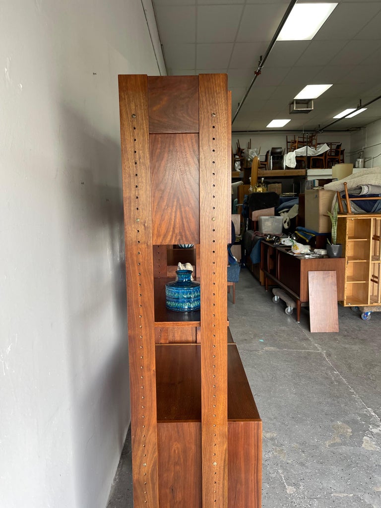Free Standing Mid-Century Modern Walnut 3 Bay Modular Wall Unit / Room ...