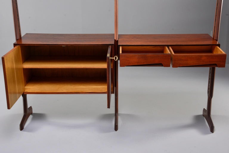 Free Standing Midcentury Teak Wall Unit at 1stDibs