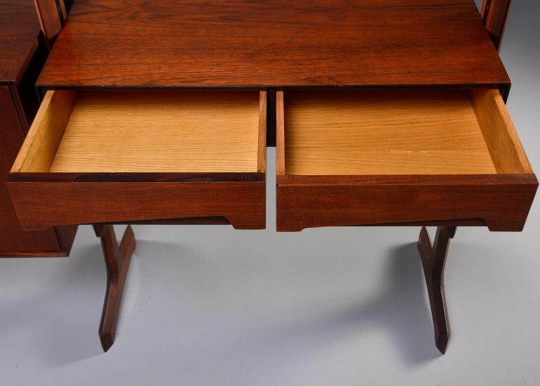 Free Standing Midcentury Teak Wall Unit at 1stDibs