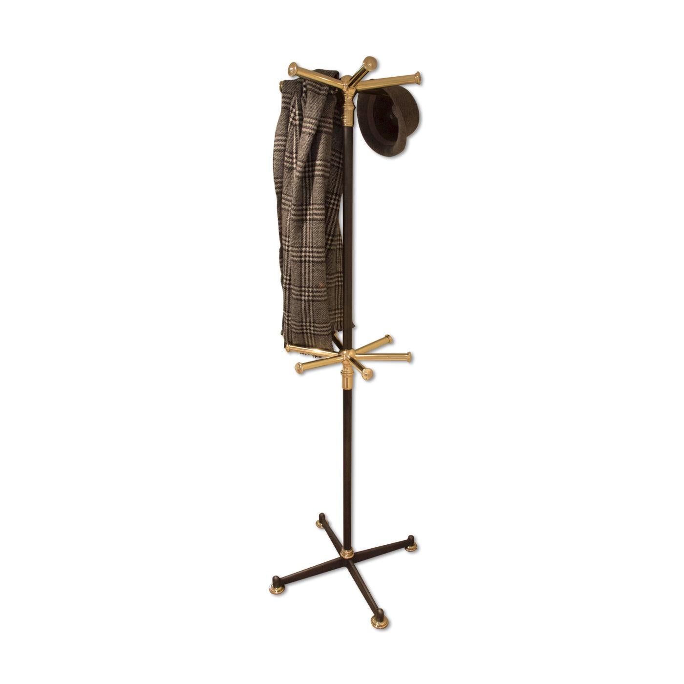 Free-Standing Two-Tier Coat Rack or Coat Stand Solid Brass, Steel, Cast ...