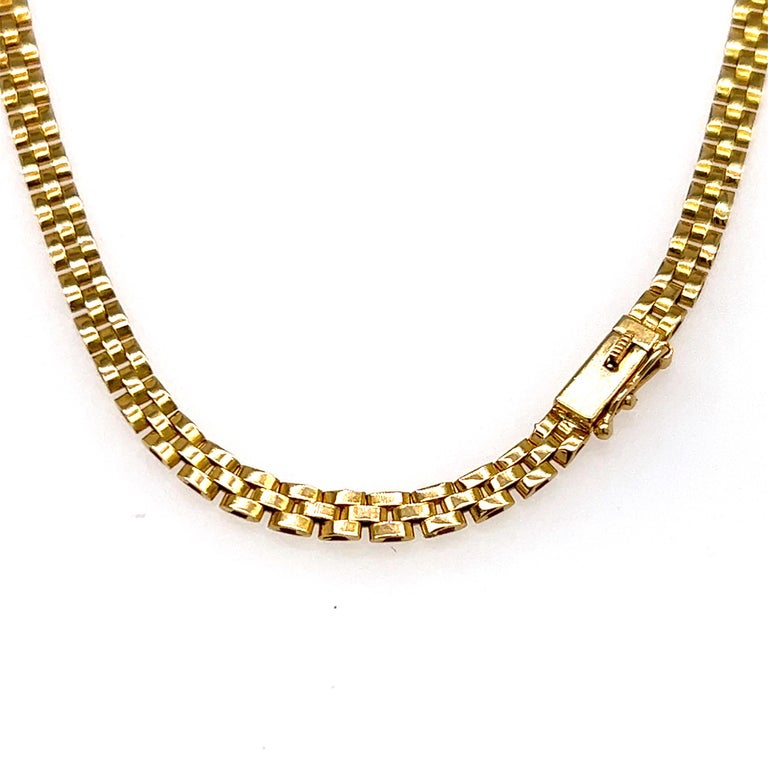Freeform Baguette Diamond Pendant Necklace in 18K Yellow Gold For Sale ...