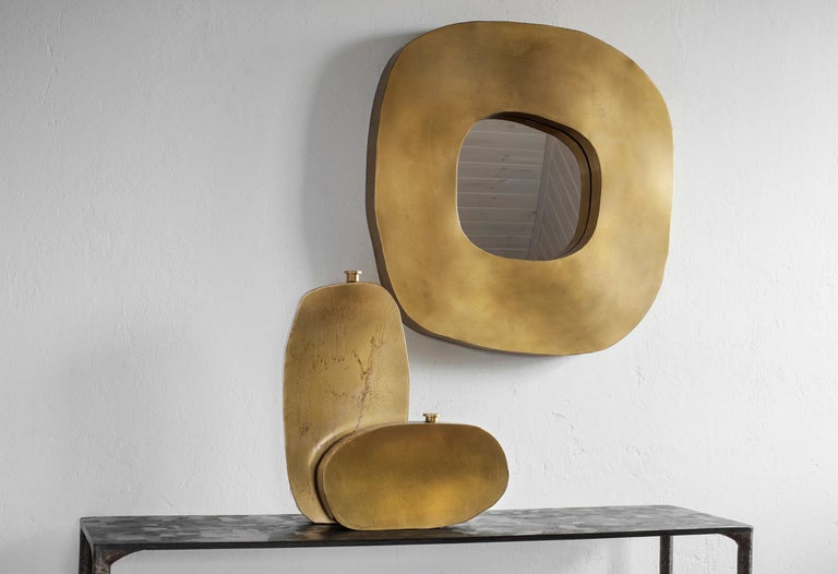 Freeform Brass Mirror by Lukasz Friedrich For Sale at 1stDibs