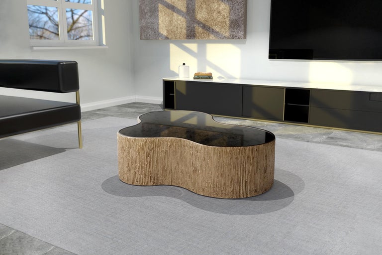 Freeform Coffee Table Sculpted of Reinforced Resin For Sale at 1stDibs
