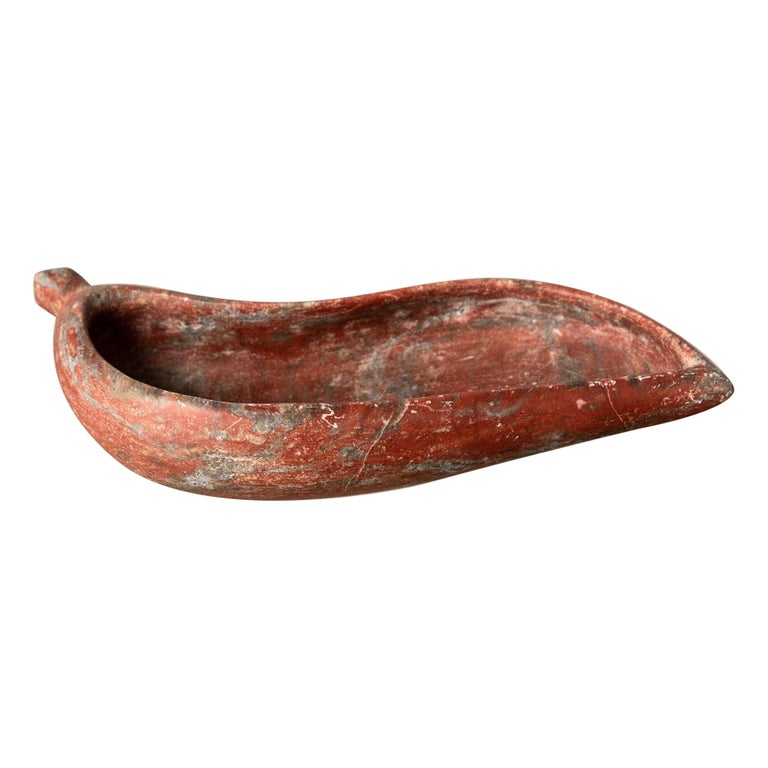 Freeform Hand Carved Stone Dish For Sale at 1stDibs