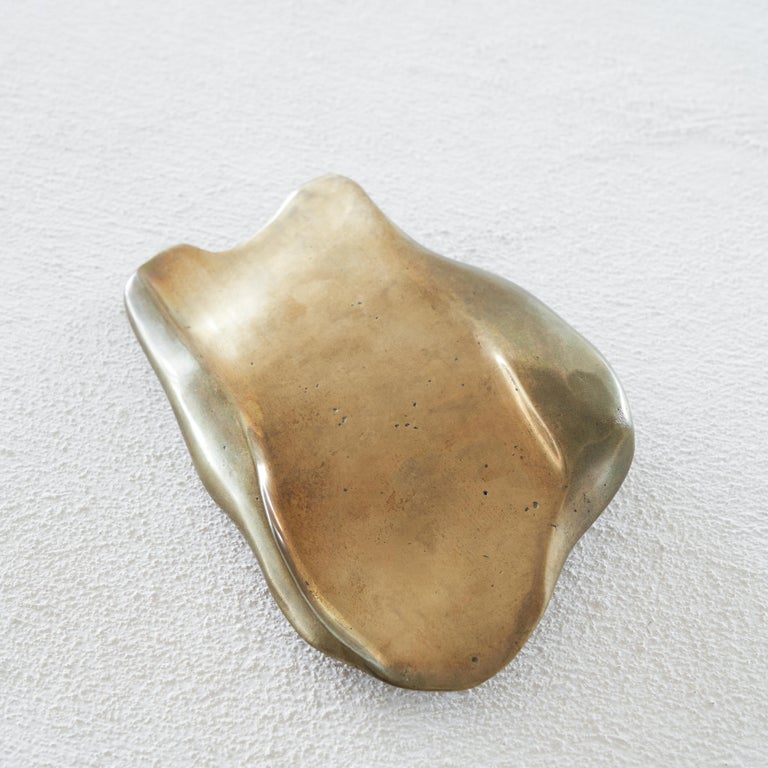 Freeform Paperweight or Sculpture in Patinated Sand Cast Brass at 1stDibs