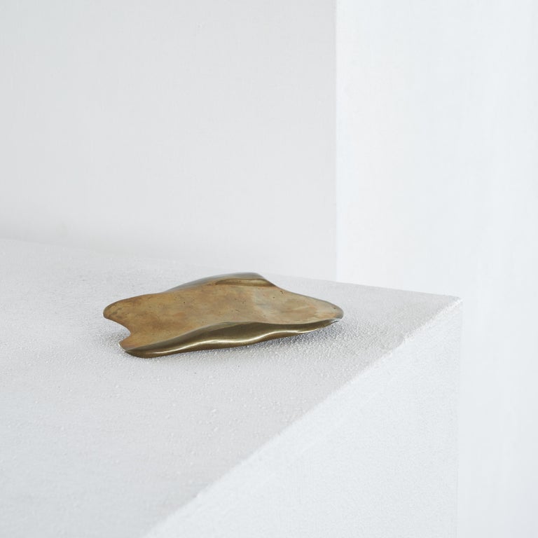 Freeform Paperweight or Sculpture in Patinated Sand Cast Brass at 1stDibs