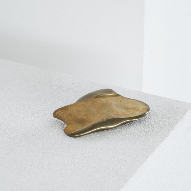 Freeform Paperweight or Sculpture in Patinated Sand Cast Brass at 1stDibs