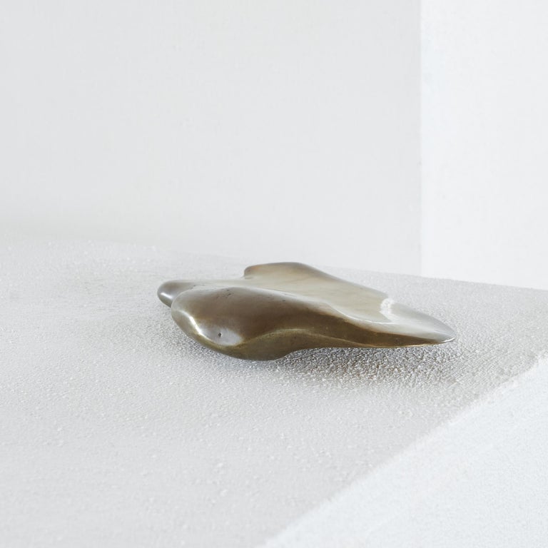 Freeform Paperweight or Sculpture in Patinated Sand Cast Brass at 1stDibs