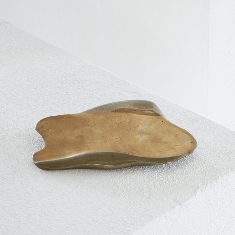 Freeform Paperweight or Sculpture in Patinated Sand Cast Brass at 1stDibs