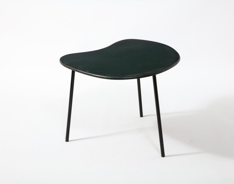 Freeform Vinyl and Steel Side Table, France, 1960's For Sale at 1stDibs
