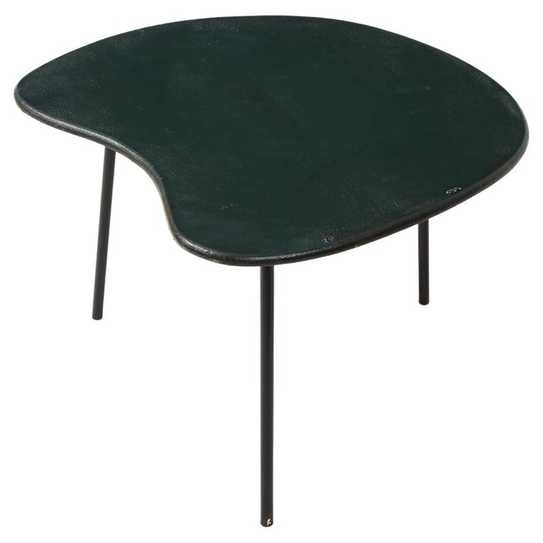 Freeform Vinyl and Steel Side Table, France, 1960's For Sale at 1stDibs
