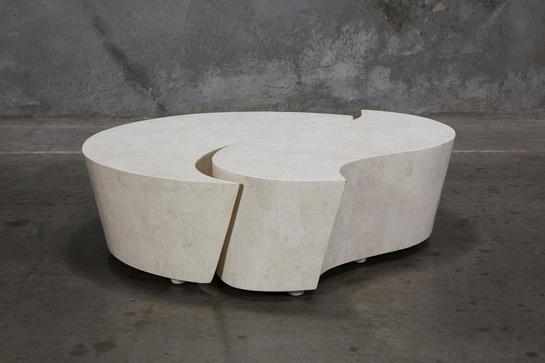Freeform White Stone Two Part "Hampton" Cocktail or Coffee Table, 1990s ...
