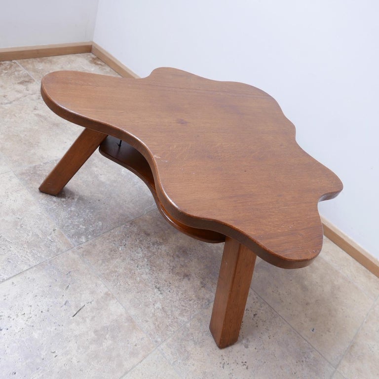 Freeform Wooden Two Tier Dutch Mid-Century Coffee Table at 1stDibs
