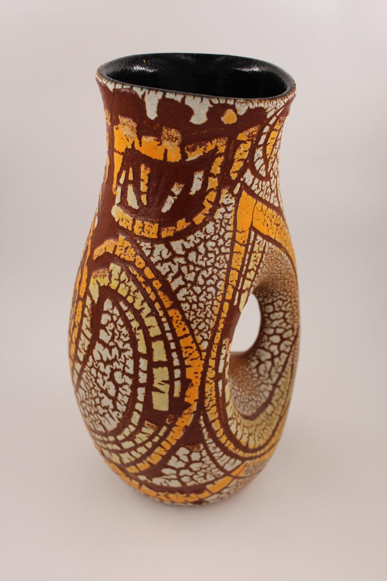 Freeform Vase by Les Potiers d'Accolay, France, 1950 For Sale at 1stDibs