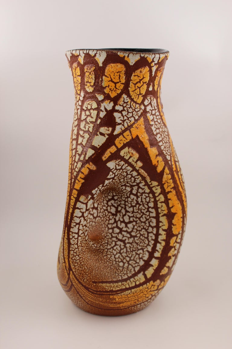 Freeform Vase by Les Potiers d'Accolay, France, 1950 For Sale at 1stDibs