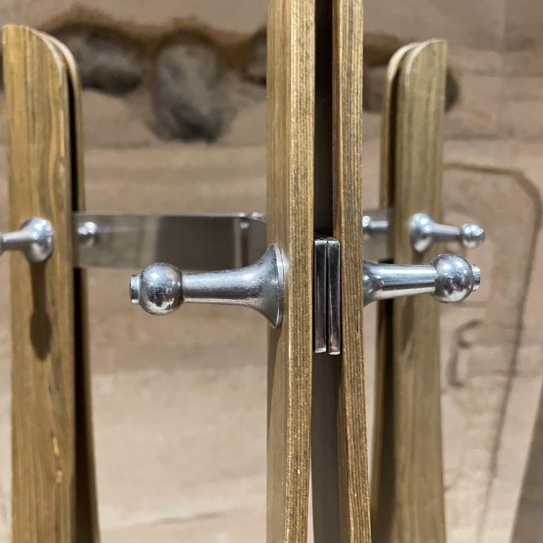 Freestanding Architectural Coat Rack Post Modern in Chrome Steel Bent ...