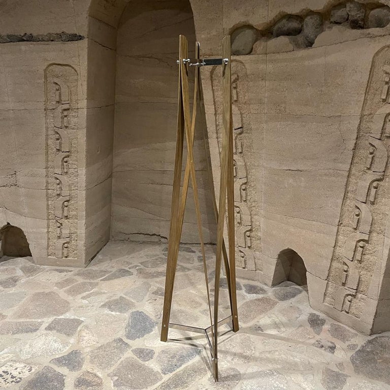 Freestanding Architectural Coat Rack Post Modern in Chrome Steel Bent ...