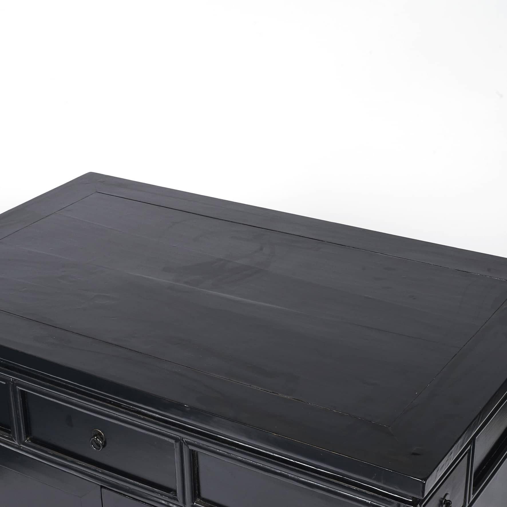 Freestanding Art Deco Center Counter in Black Lacquer For Sale at 1stDibs