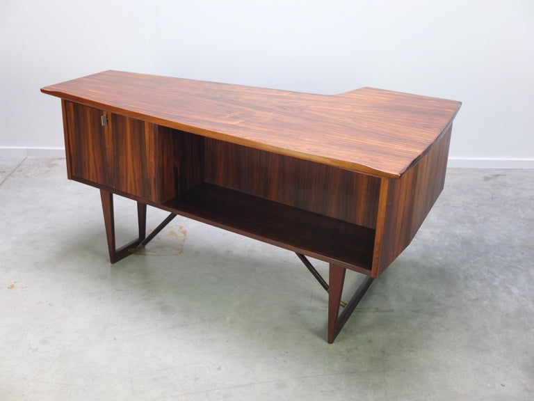 Freestanding 'Rosewood' Boomerang Desk by Peter Løvig Nielsen for Løvig ...