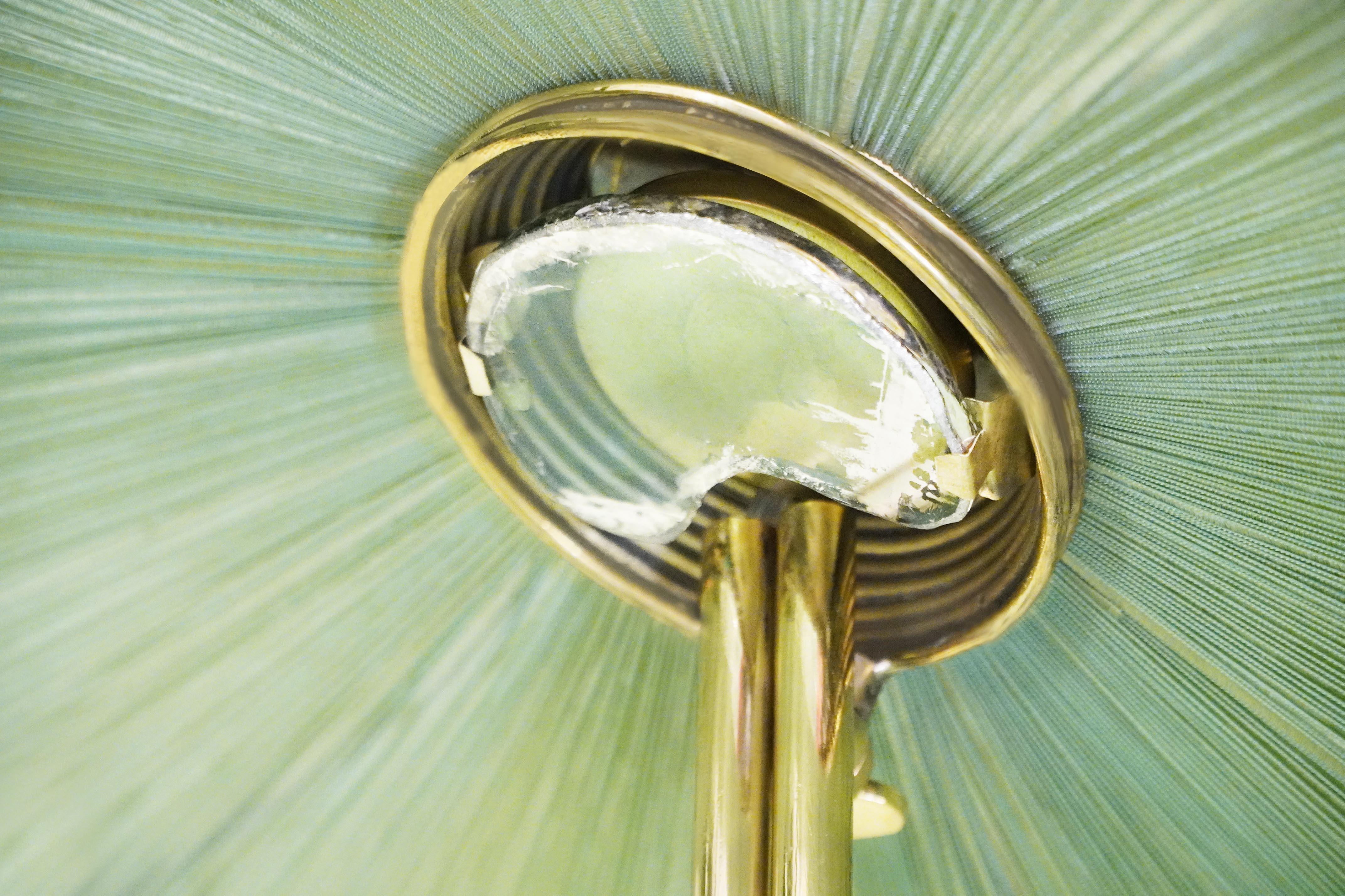 Freevolle Sculpture Feminine Table Lamp, Brass, lime silk, art silvered ...