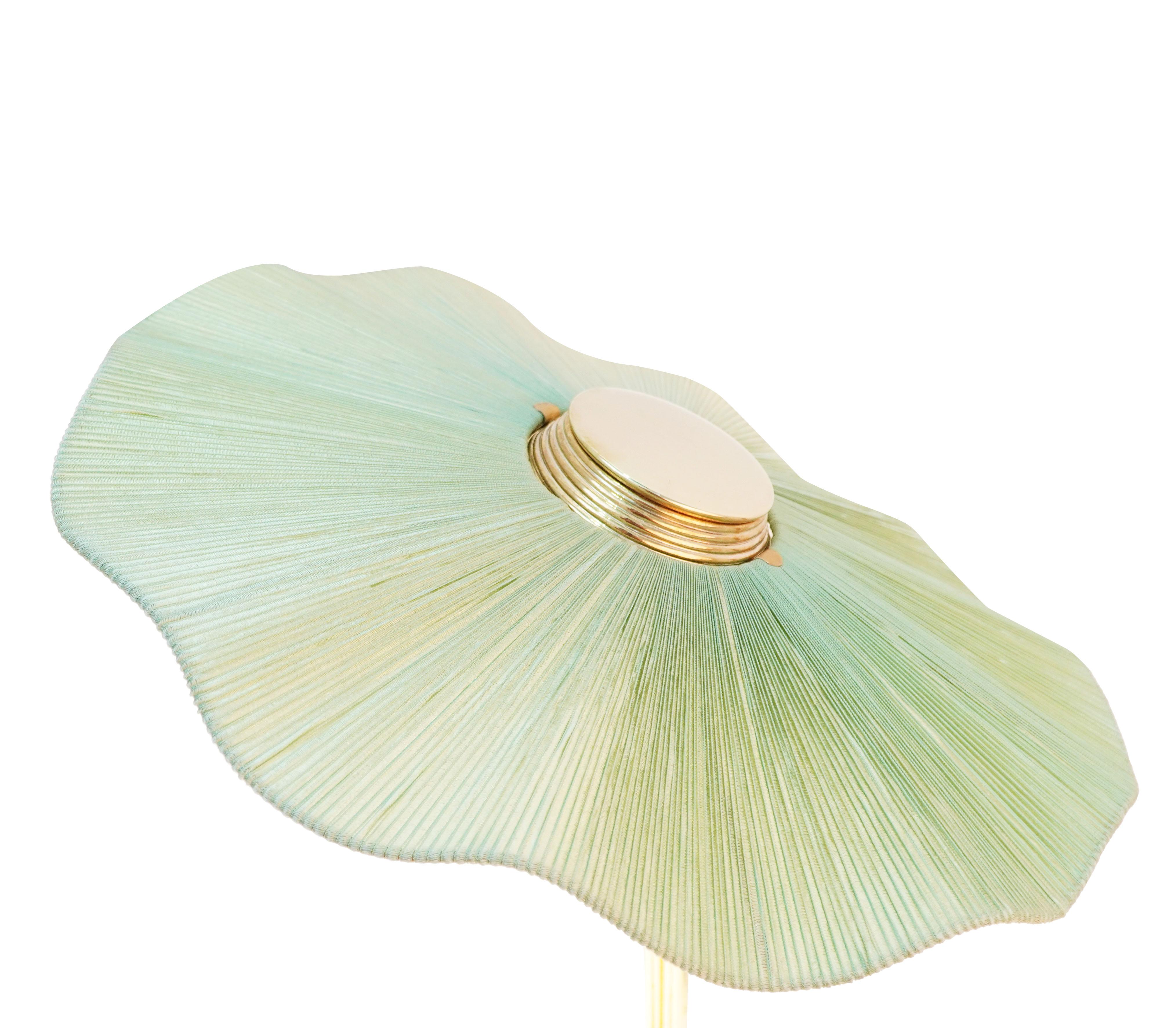 Freevolle Sculpture Feminine Table Lamp, Brass, lime silk, art silvered ...