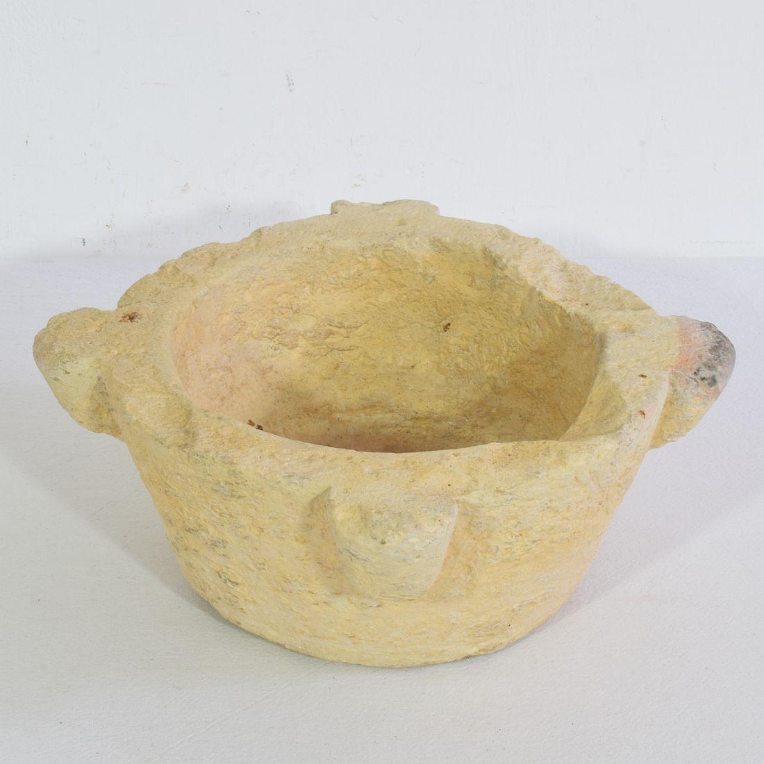 French, 17th-18th Century Weathered Terracotta Mortar For Sale at 1stDibs