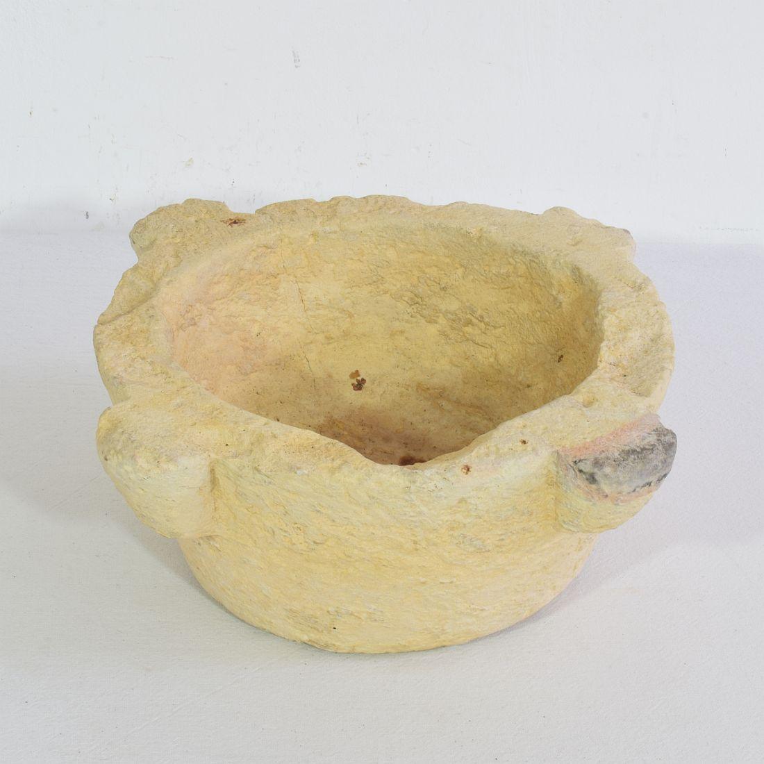 French, 17th-18th Century Weathered Terracotta Mortar For Sale at 1stDibs