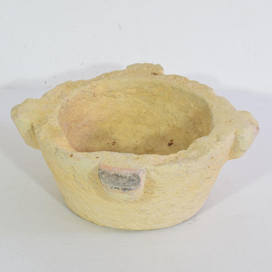 French, 17th-18th Century Weathered Terracotta Mortar For Sale at 1stDibs