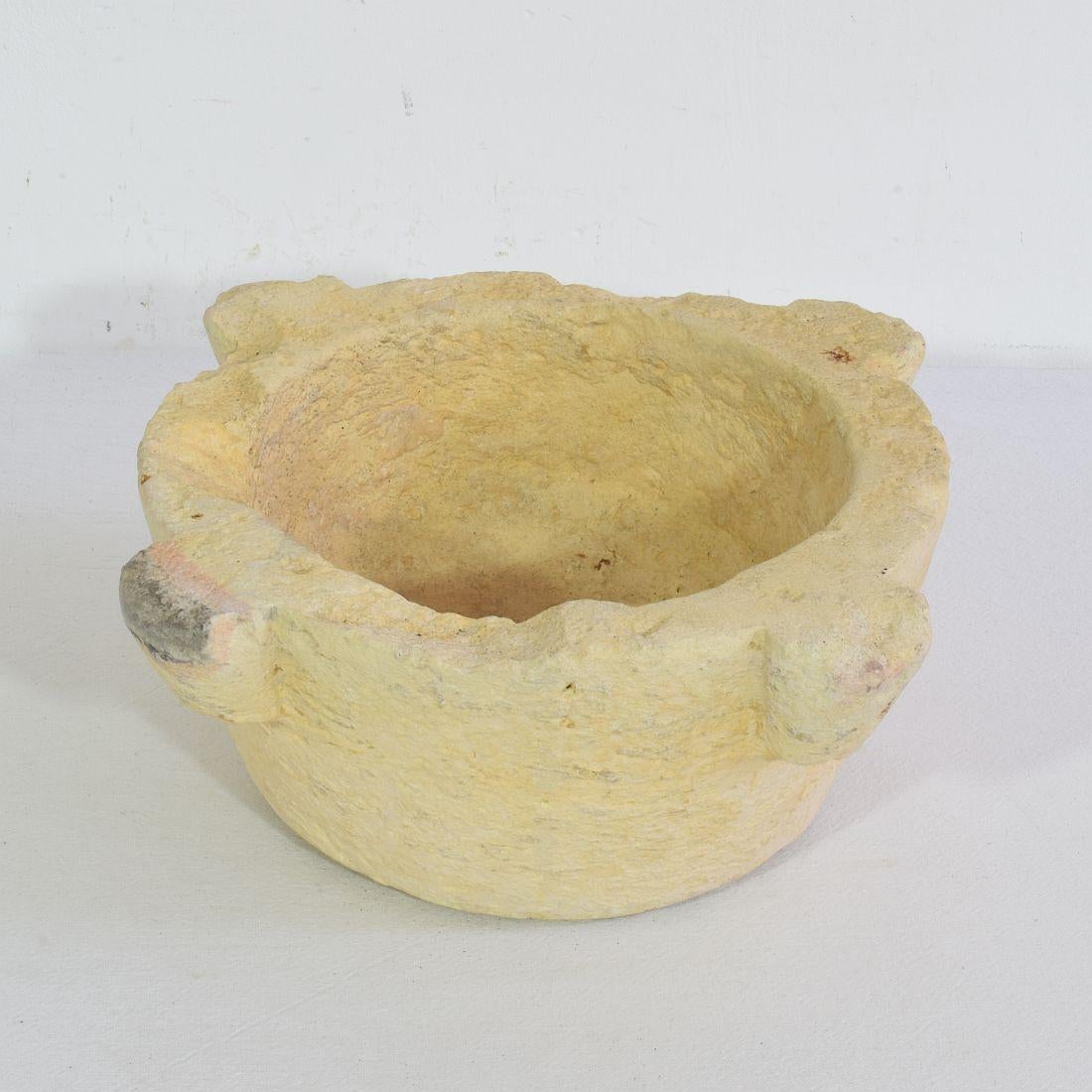 French, 17th-18th Century Weathered Terracotta Mortar For Sale at 1stDibs