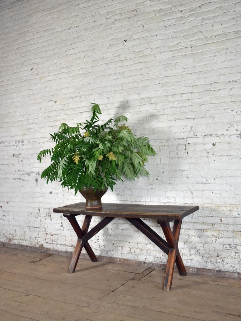 French 17th Century, Oak and Elm Rustic Console Table at 1stDibs