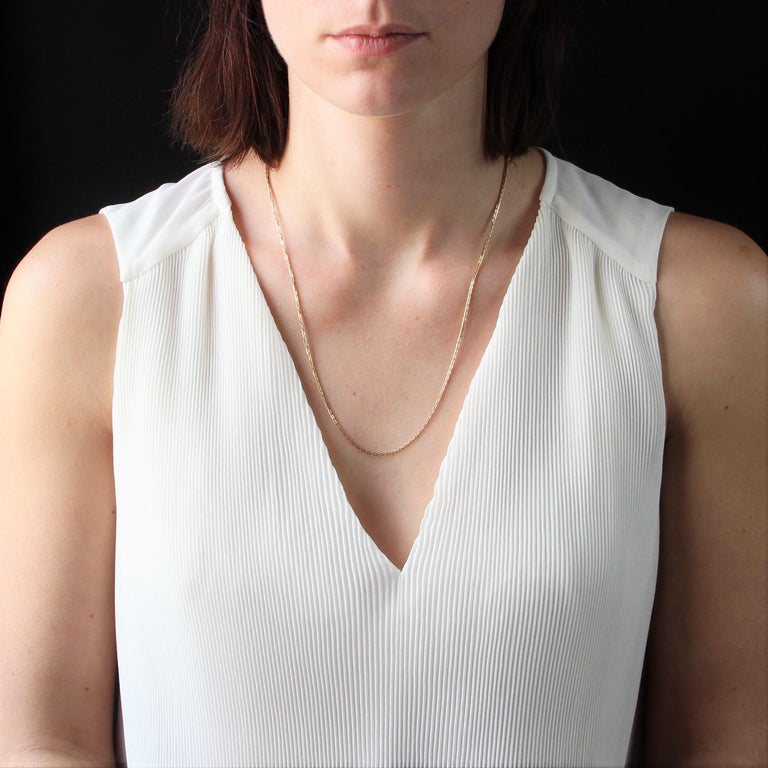 French 18 Karat Rose Gold Rectangular Convict Mesh Chain For Sale at ...