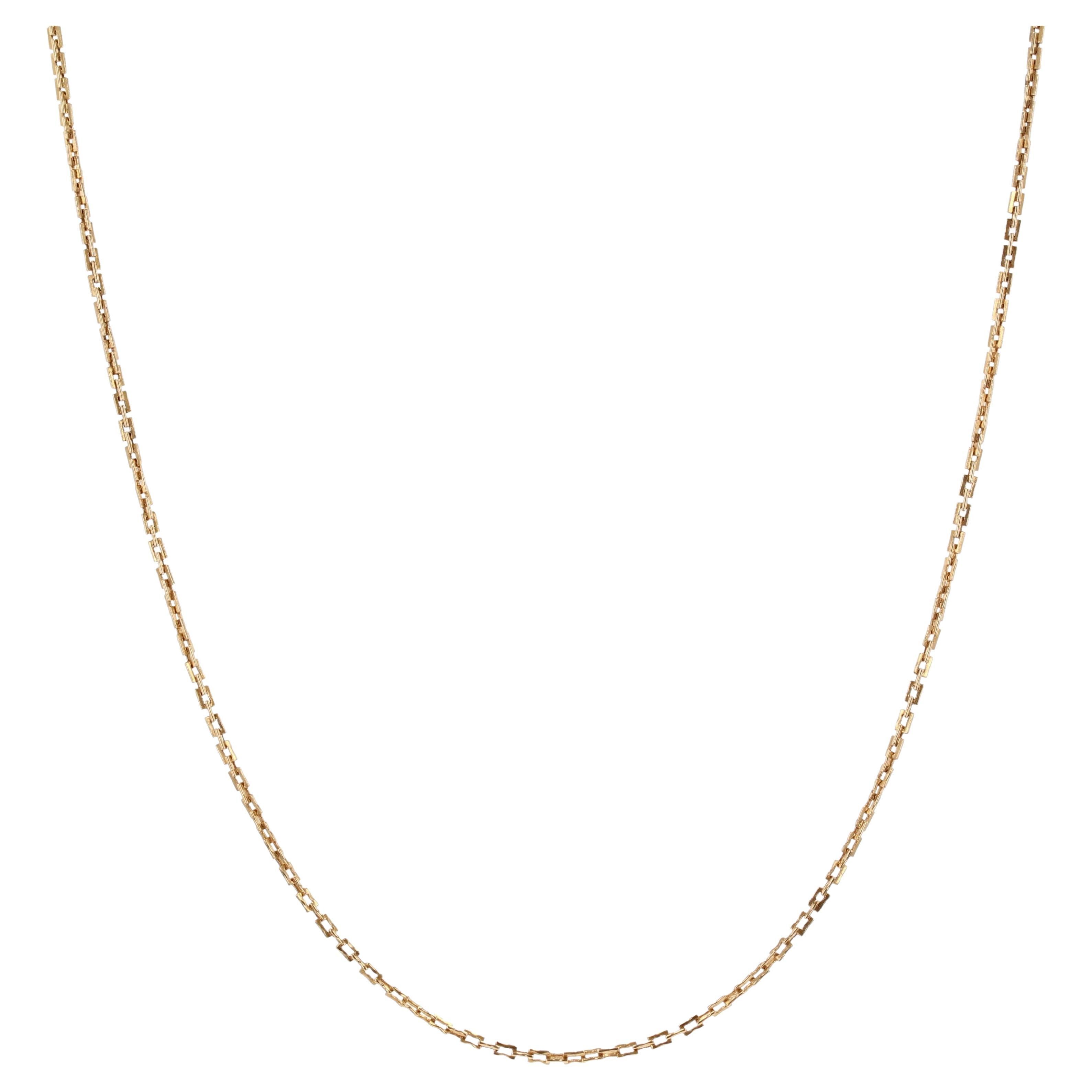 French 1950s 18 Karat Rose Gold Falling Curb Mesh Necklace at 1stDibs